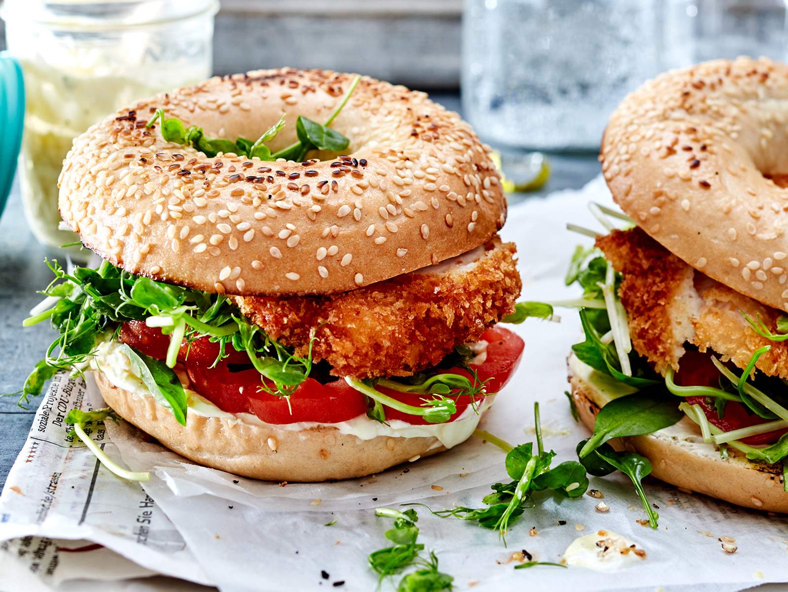 Chicken-Bagel „Crispy Crunch“ Rezept | LECKER