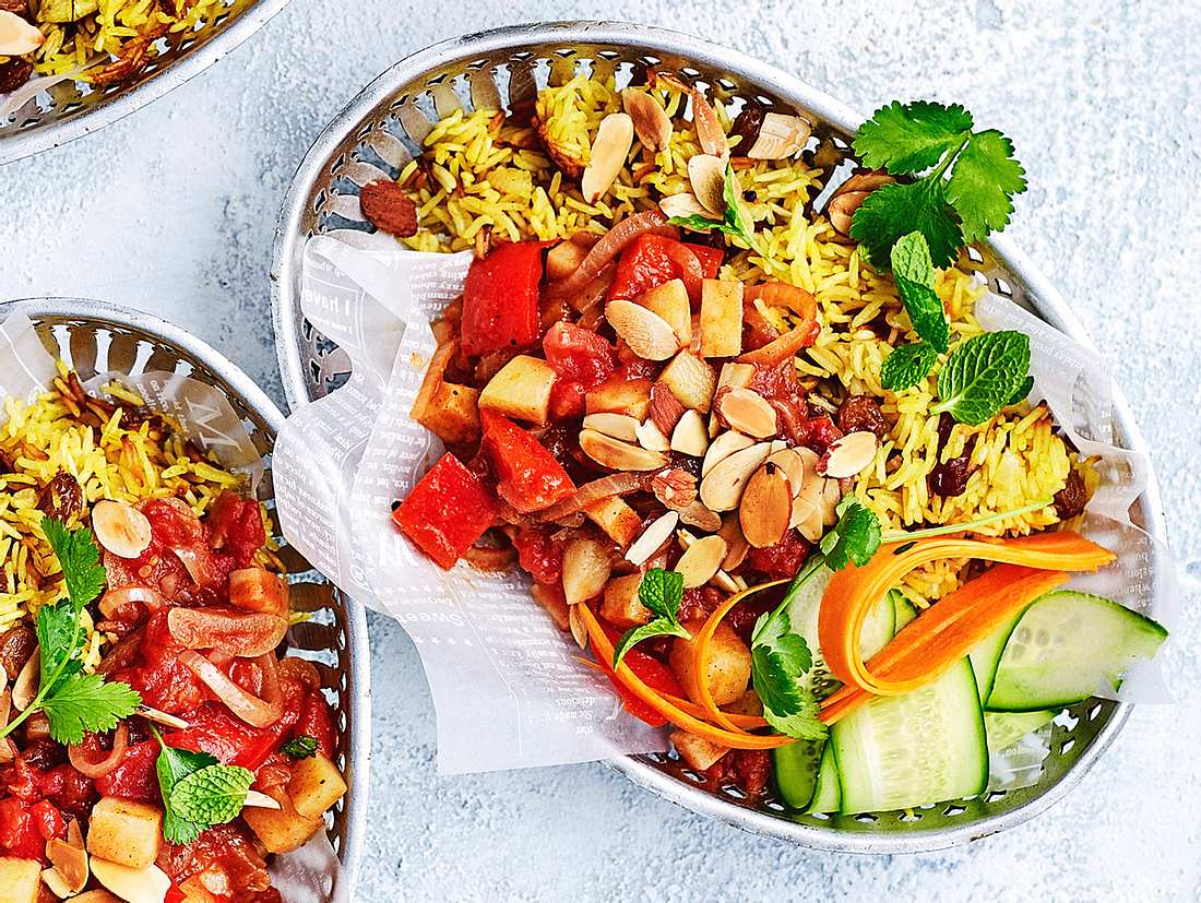 Indisches Biryani mit Gemüseragout Rezept | LECKER