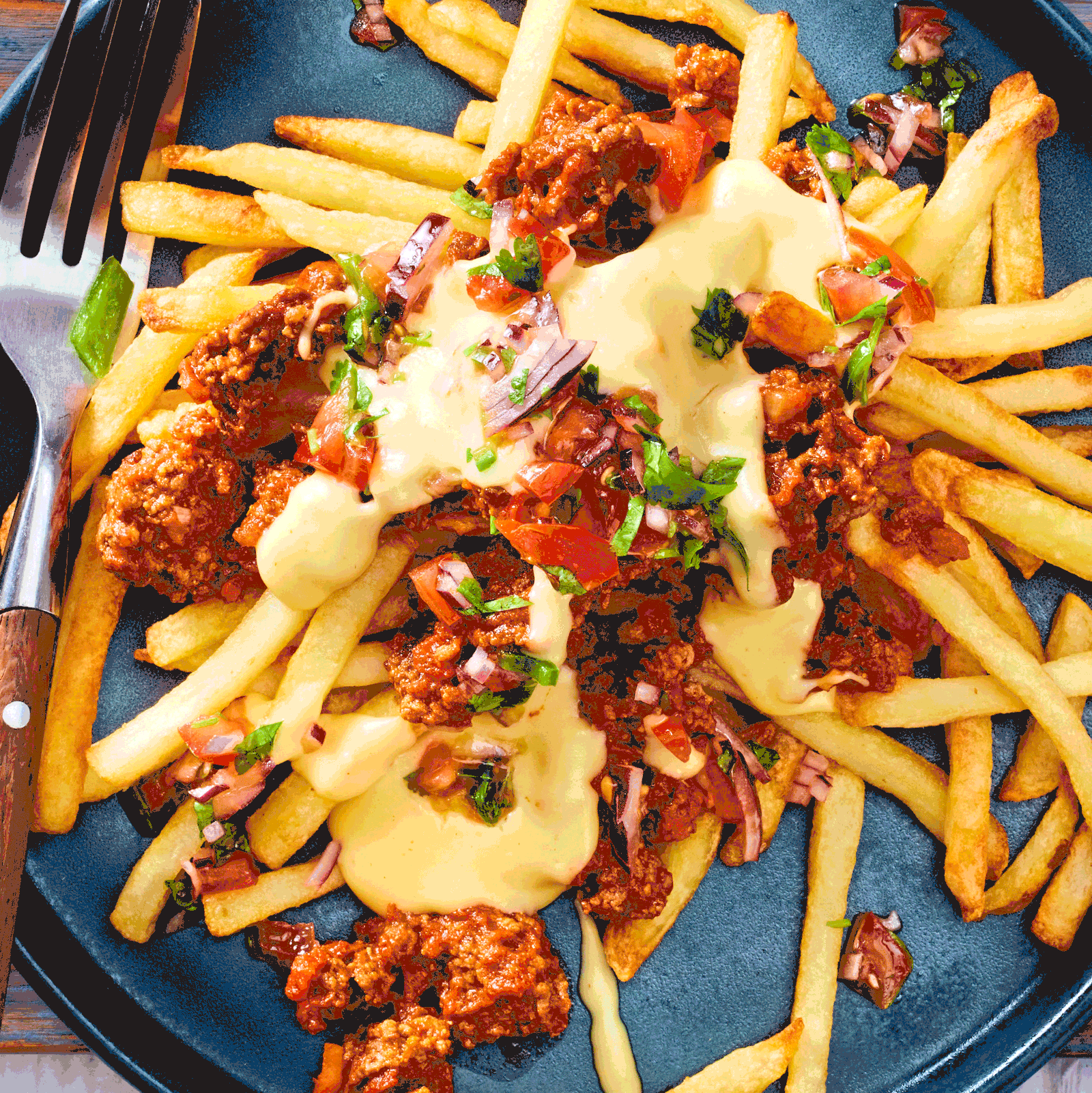 Cheese Fries Vegane Chili Cheese Fries